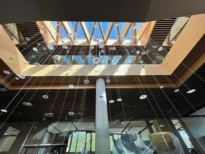 MTS atrium englighted by FOSALI LED INFINITO, lighting sculpture for atrium