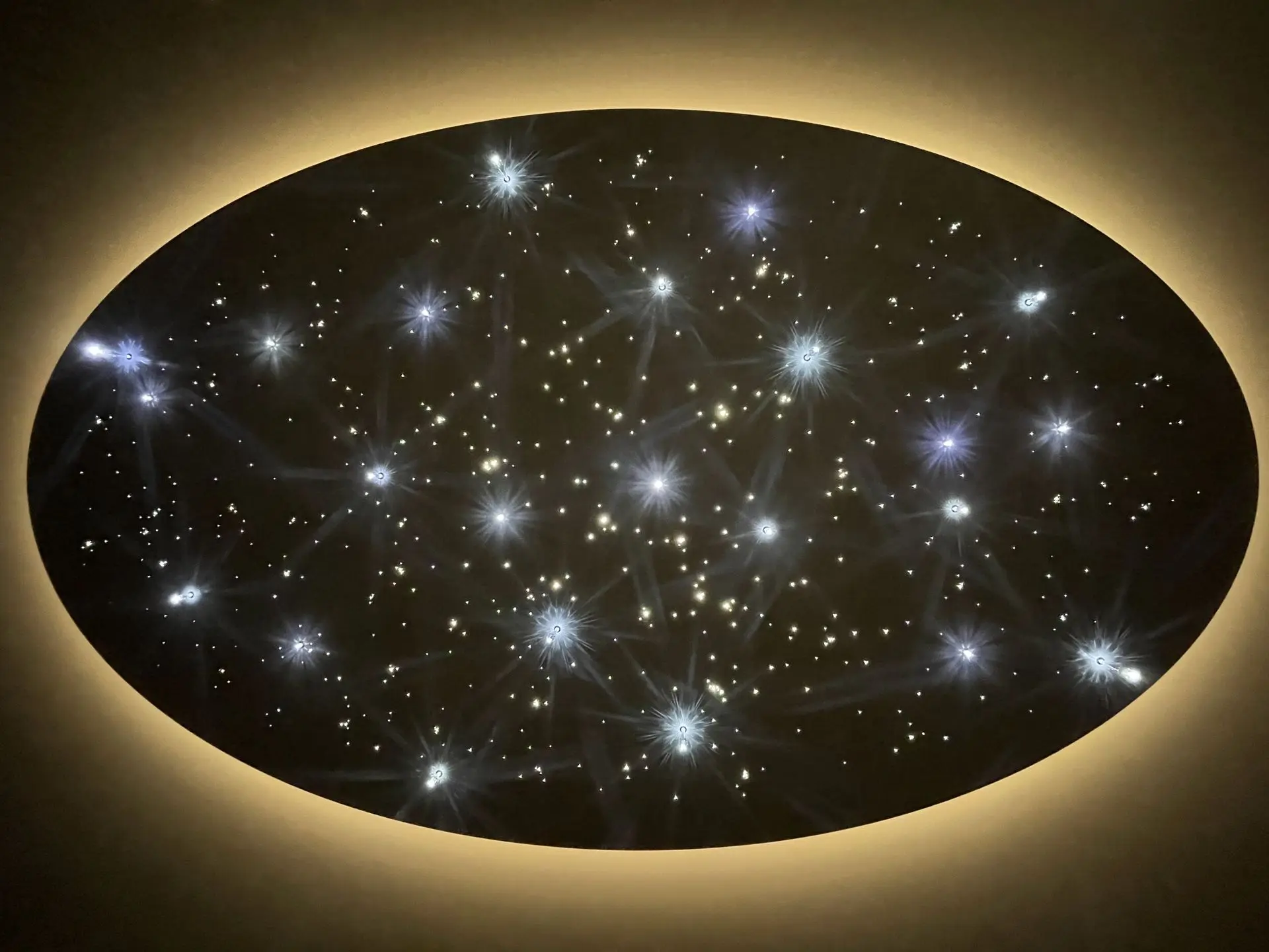 Starry sky luxury lighting for Royal chalet in mountains